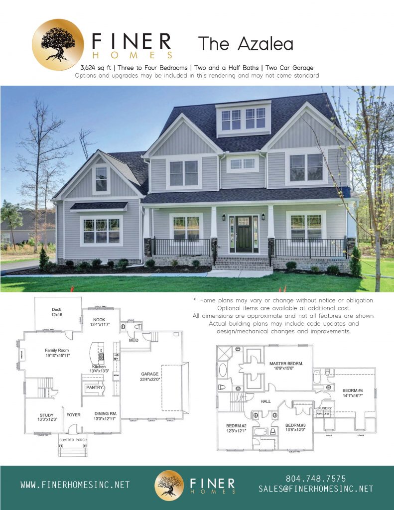 The Azalea | Multi-Story Floor Plans | Finer Homes Inc | Chesterfield VA